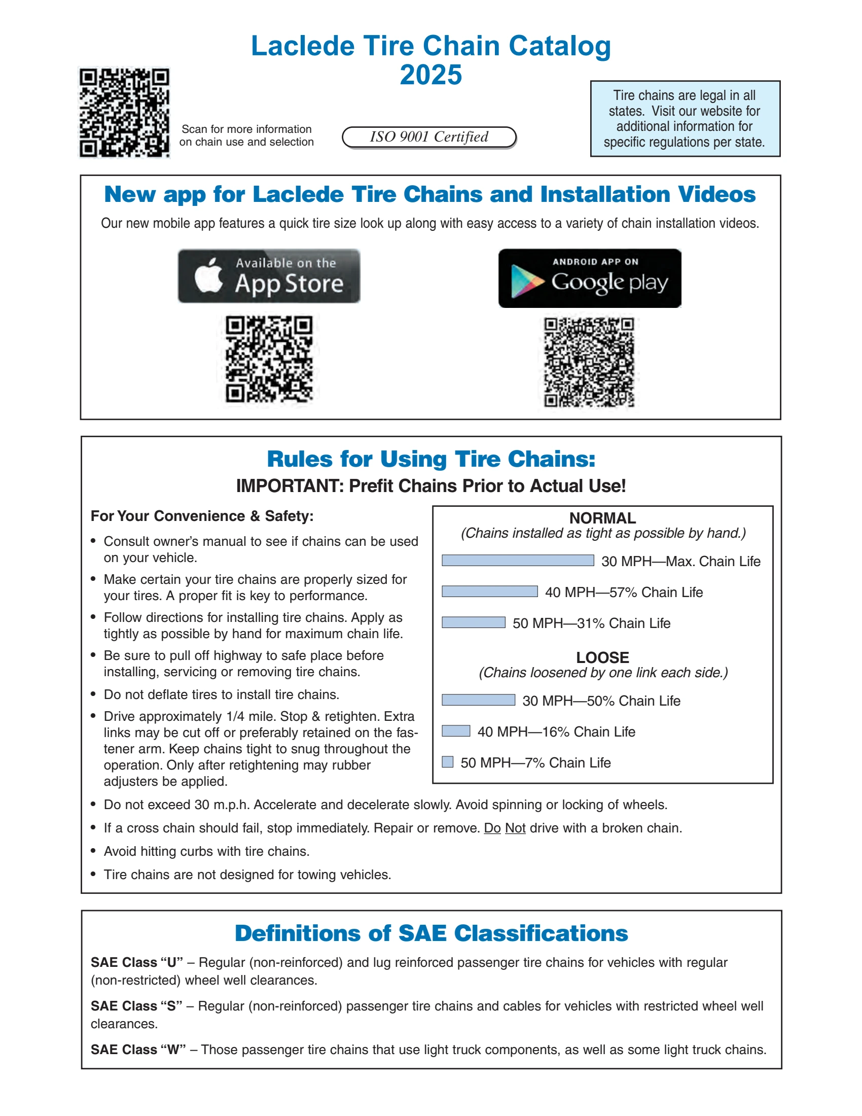 2025 Laclede Chain Tire Chain Catalog